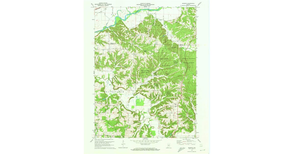 1970 Map of Modesto, Monroe County, IN — High-Res | Pastmaps