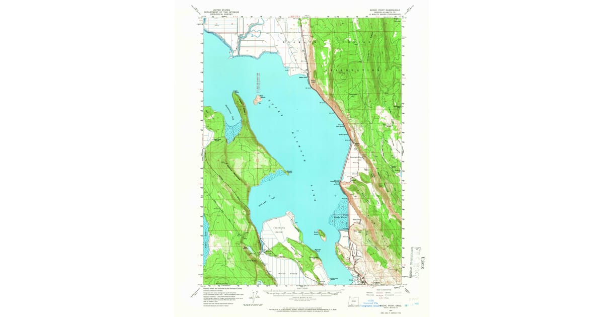 1957 Map of Modoc Point, Klamath County, OR — High-Res | Pastmaps