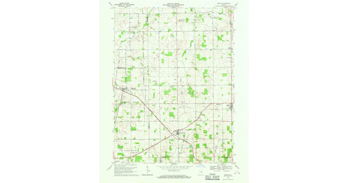 1969 Map of Modoc, IN — High-Res | Pastmaps