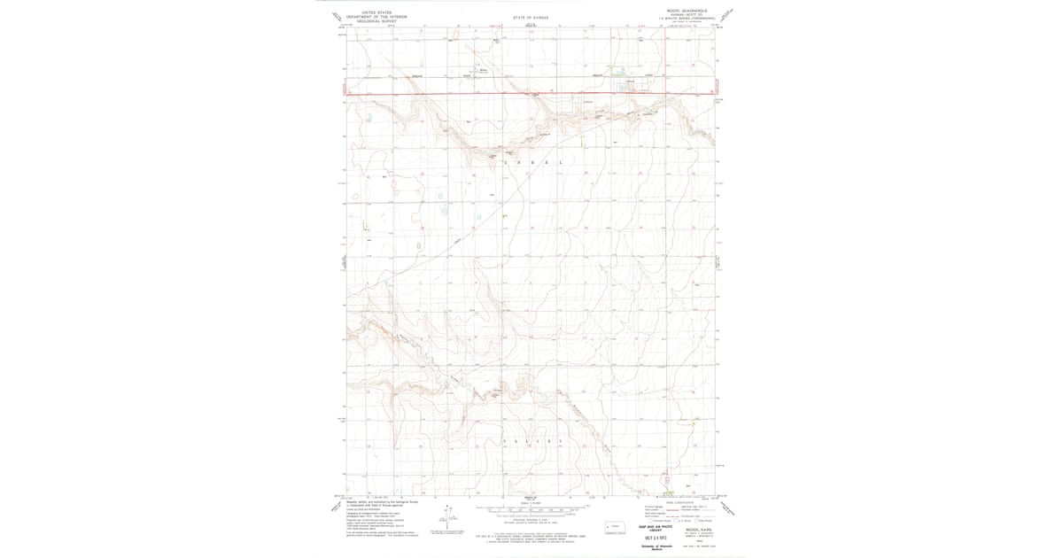 1976 Map of Modoc, Scott County, KS — High-Res | Pastmaps