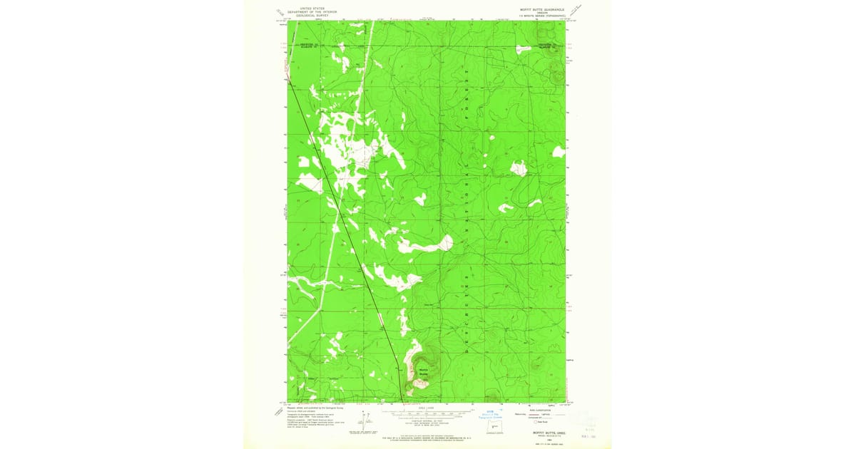 1963 Map of Moffitt Butte, Klamath County, OR — High-Res | Pastmaps