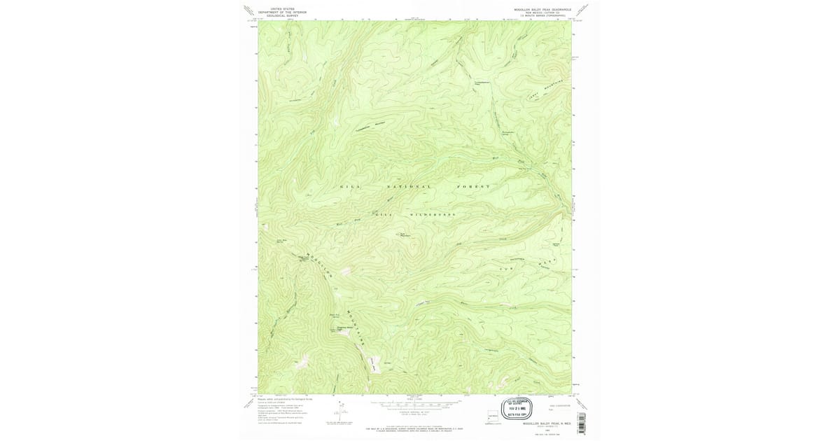 1965 Map of Mogollon Baldy Peak, Catron County, NM — High-Res | Pastmaps