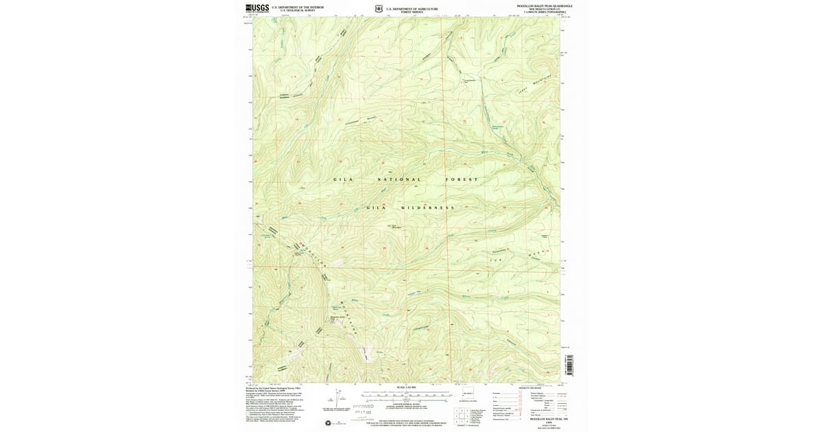 1999 Map of Mogollon Baldy Peak, Catron County, NM — High-Res | Pastmaps