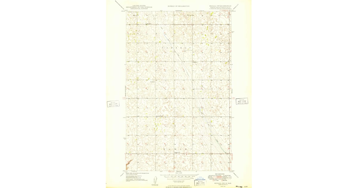 1949 Map of Mohall SW, Renville County, ND — High-Res | Pastmaps