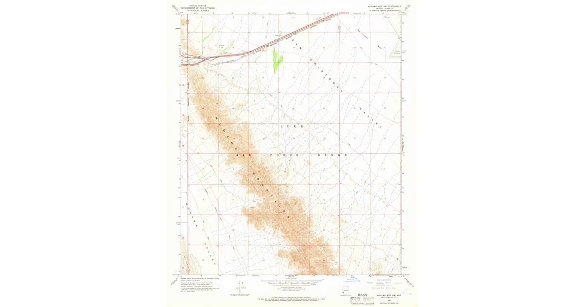 1965 Map of Mohawk Mts NW, Yuma County, AZ — High-Res | Pastmaps