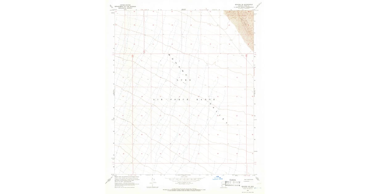 1965 Map of Mohawk SE, Yuma County, AZ — High-Res, 1966 Print #2 | Pastmaps