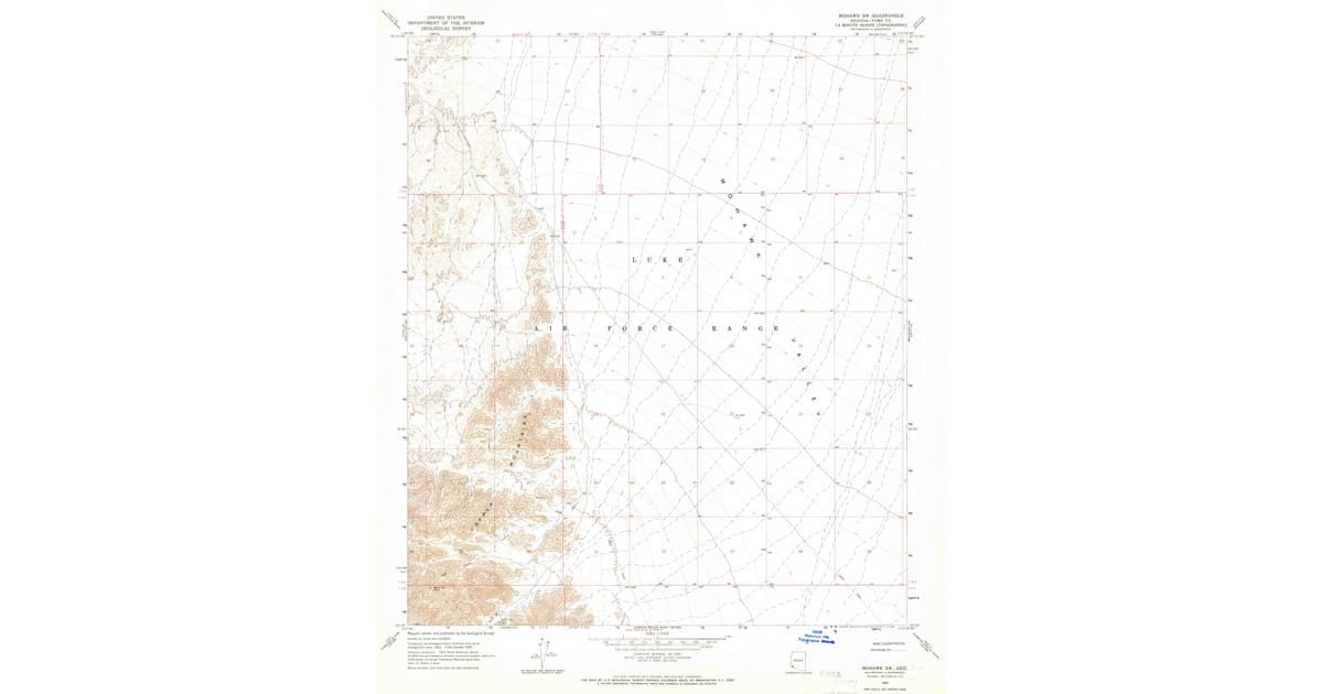 1965 Map of Mohawk SW, Yuma County, AZ — High-Res | Pastmaps