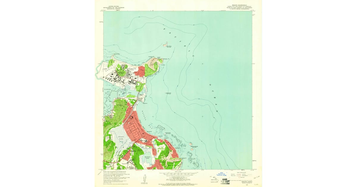 1959 Map of Mokapu, Honolulu County, HI — High-Res | Pastmaps