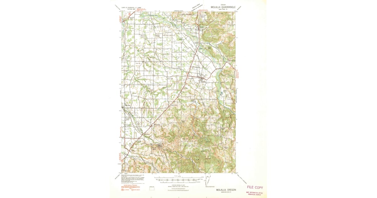 1940 Map of Molalla, OR — High-Res | Pastmaps