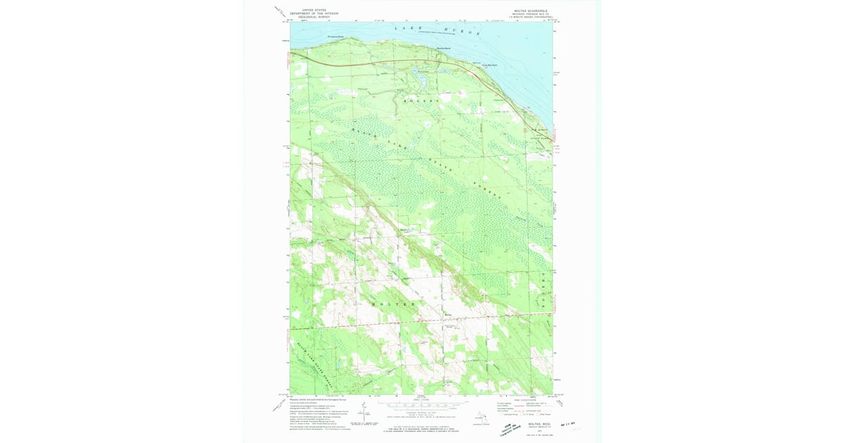 1971 Map of Moltke, Presque Isle County, MI — High-Res | Pastmaps