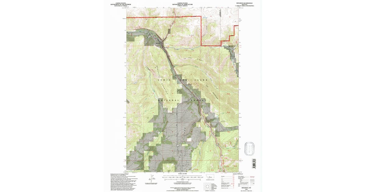 1995 Map of Monarch, MT — High-Res | Pastmaps