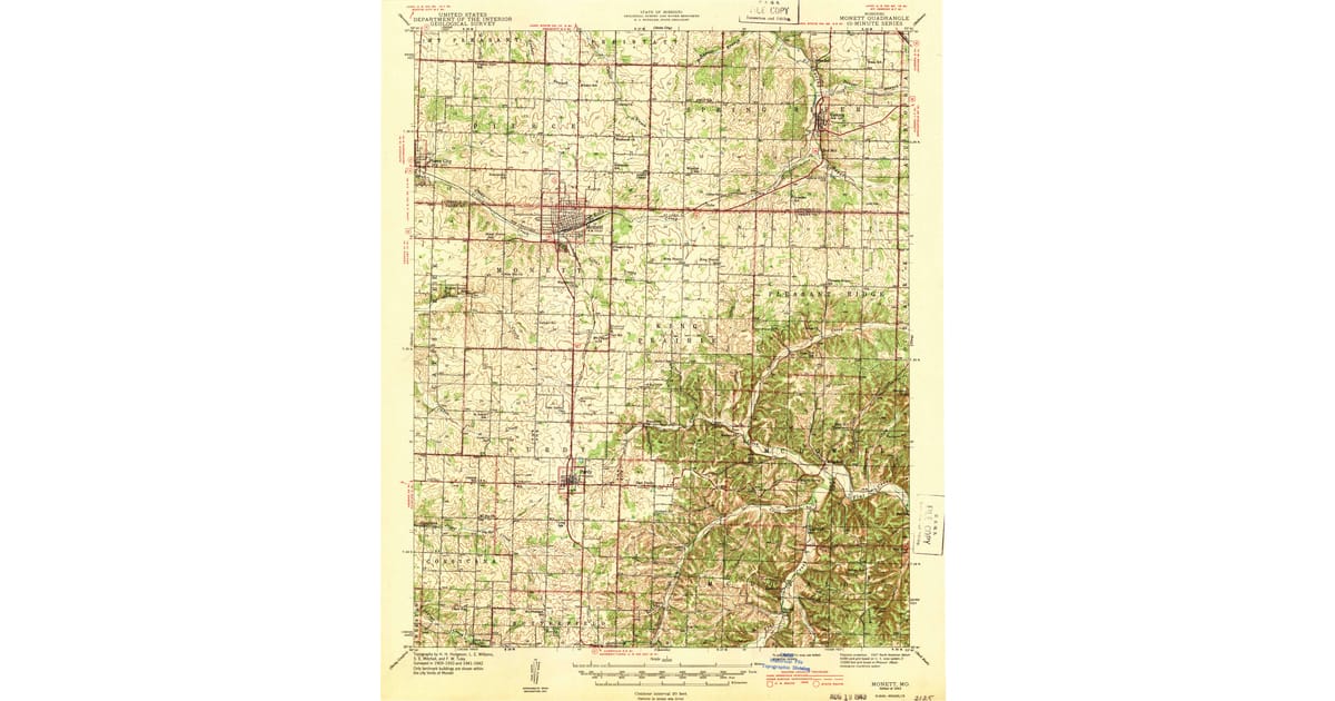 1943 Map of Monett, MO — High-Res | Pastmaps