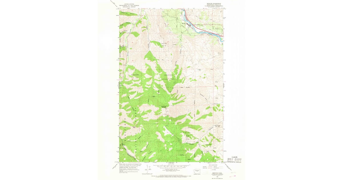 1966 Map of Monitor, Chelan County, WA — High-Res | Pastmaps