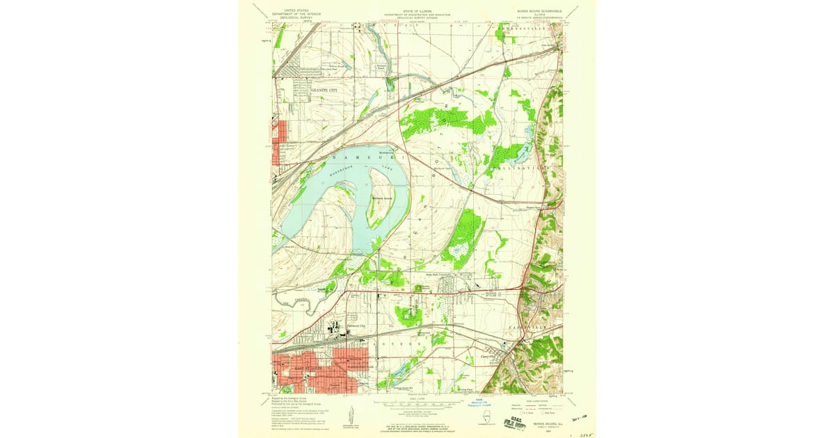 1954 Map of Monks Mound, Madison County, IL — High-Res | Pastmaps