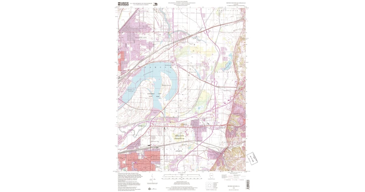 1998 Map of Monks Mound, Madison County, IL — High-Res | Pastmaps