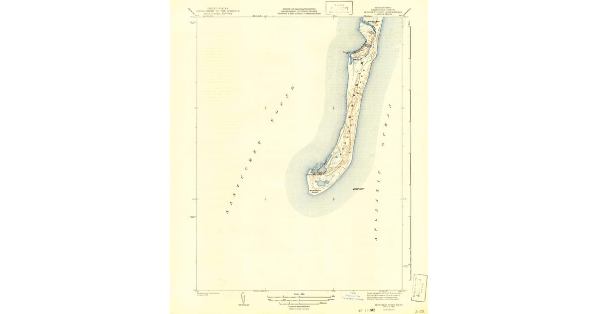 1942 Map of Monomoy Point, Barnstable County, MA — High-Res | Pastmaps