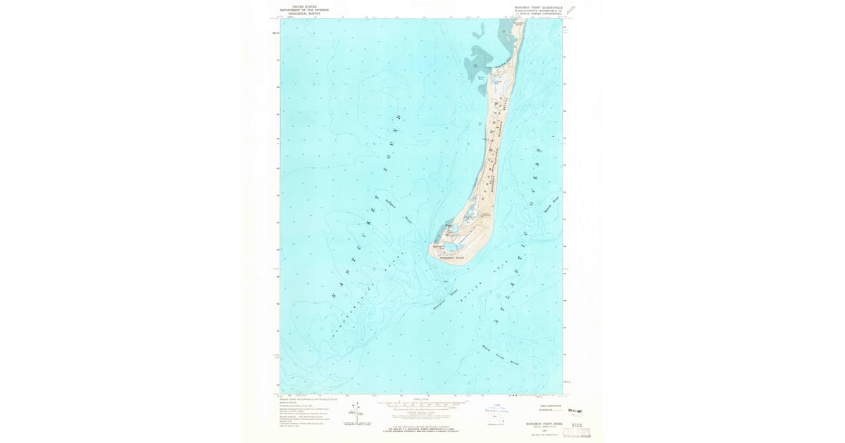 1964 Map of Monomoy Point, Barnstable County, MA — High-Res | Pastmaps