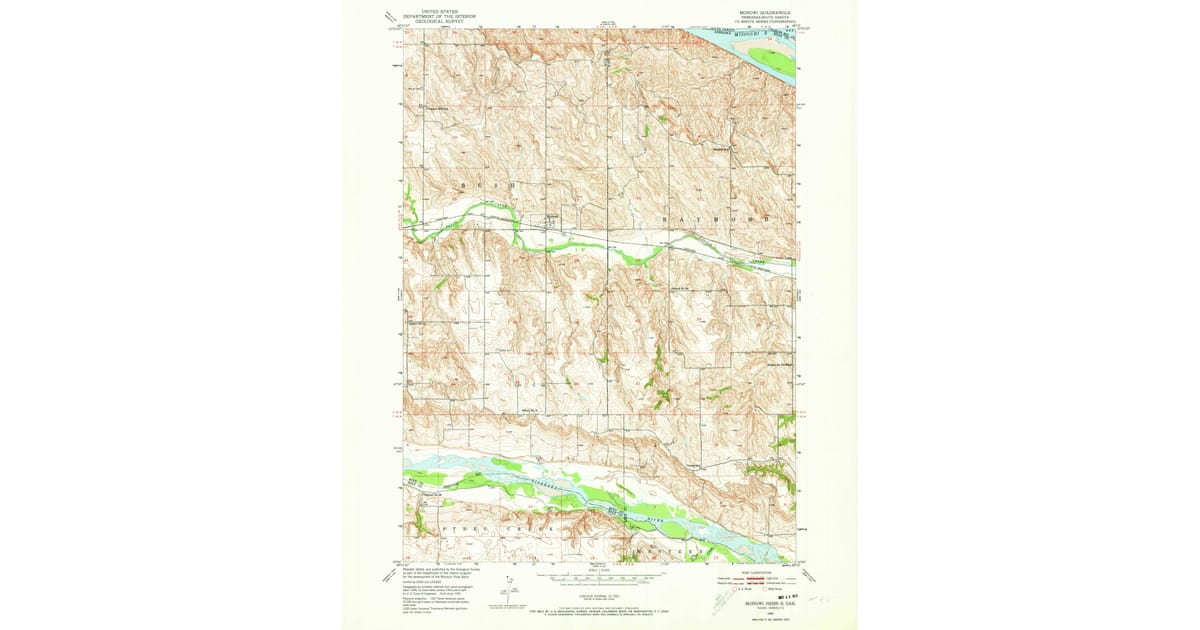 1950s Maps of Monowi, NE | Pastmaps