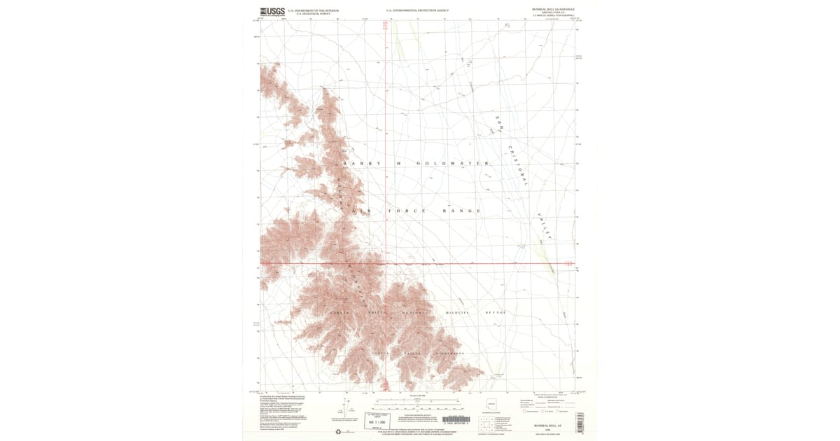1996 Map of Monreal Well, Yuma County, AZ — High-Res | Pastmaps