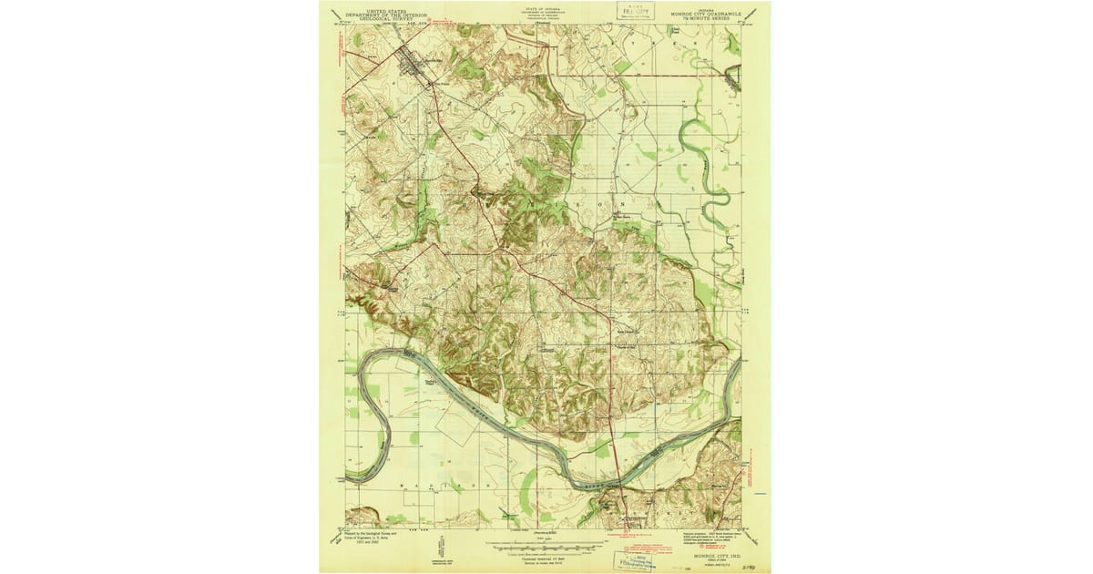 Old Historical Maps of Monroe City, IN | Pastmaps