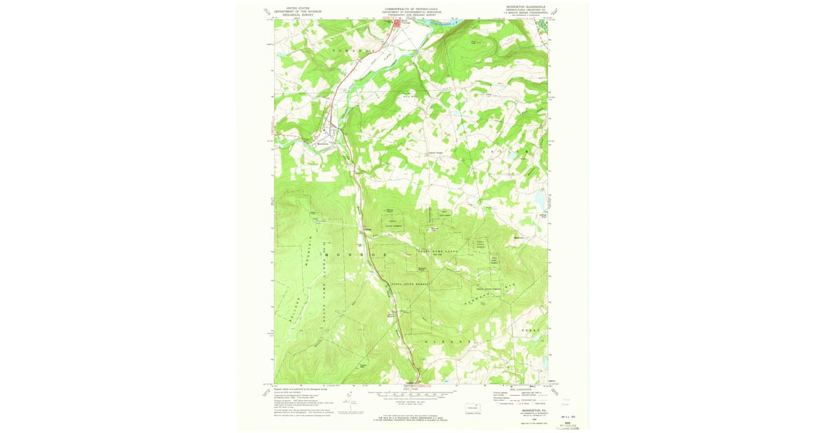 1969 Map of Monroeton, Bradford County, PA — High-Res | Pastmaps