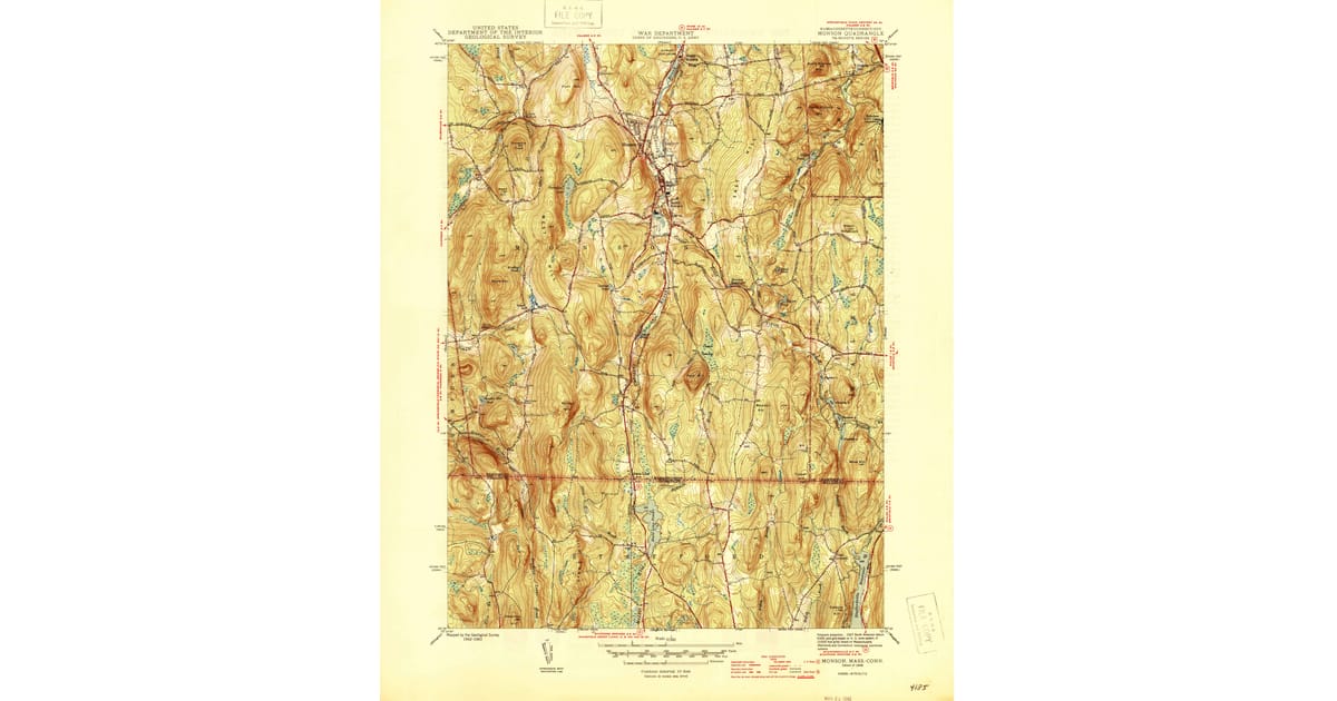 1946 Map of Monson, Hampden County, MA — High-Res | Pastmaps