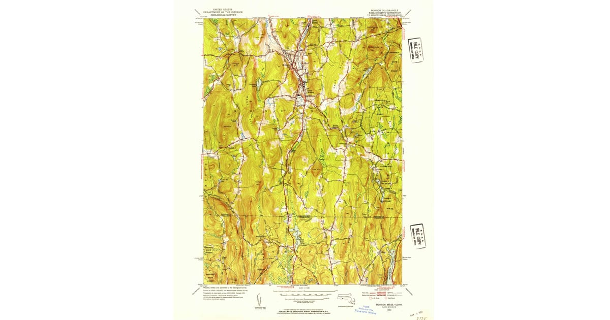 1953 Map of Monson, Hampden County, MA — High-Res | Pastmaps