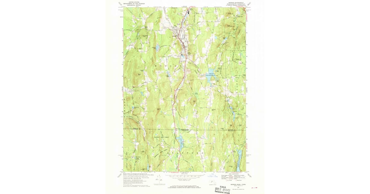 1967 Map of Monson, Hampden County, MA — High-Res | Pastmaps