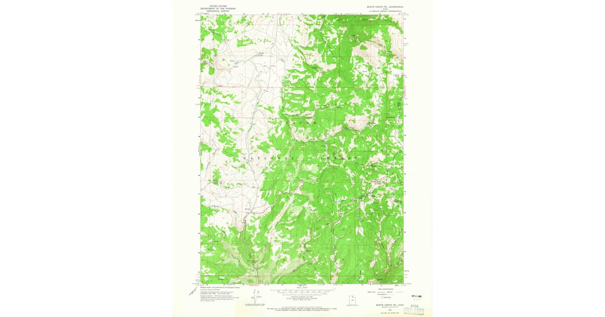 1964 Map of Monte Cristo PK, Cache County, UT — High-Res | Pastmaps