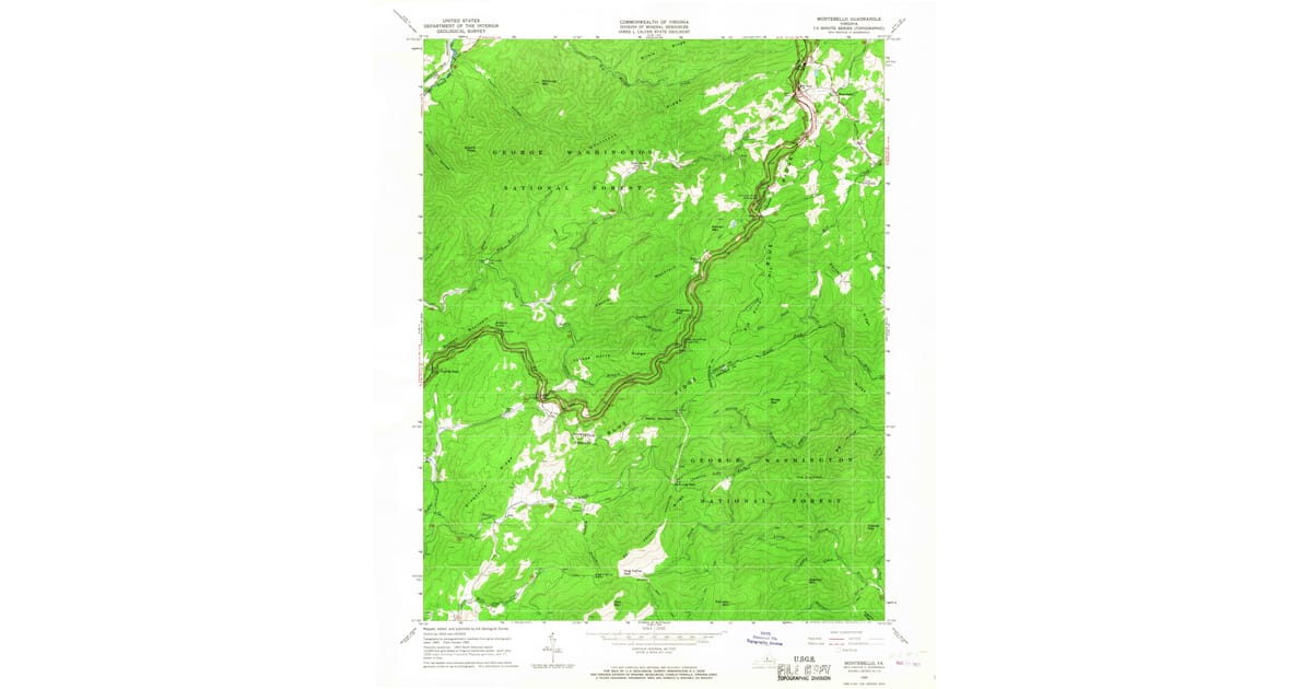 1965 Map of Montebello, Rockbridge County, VA — High-Res | Pastmaps