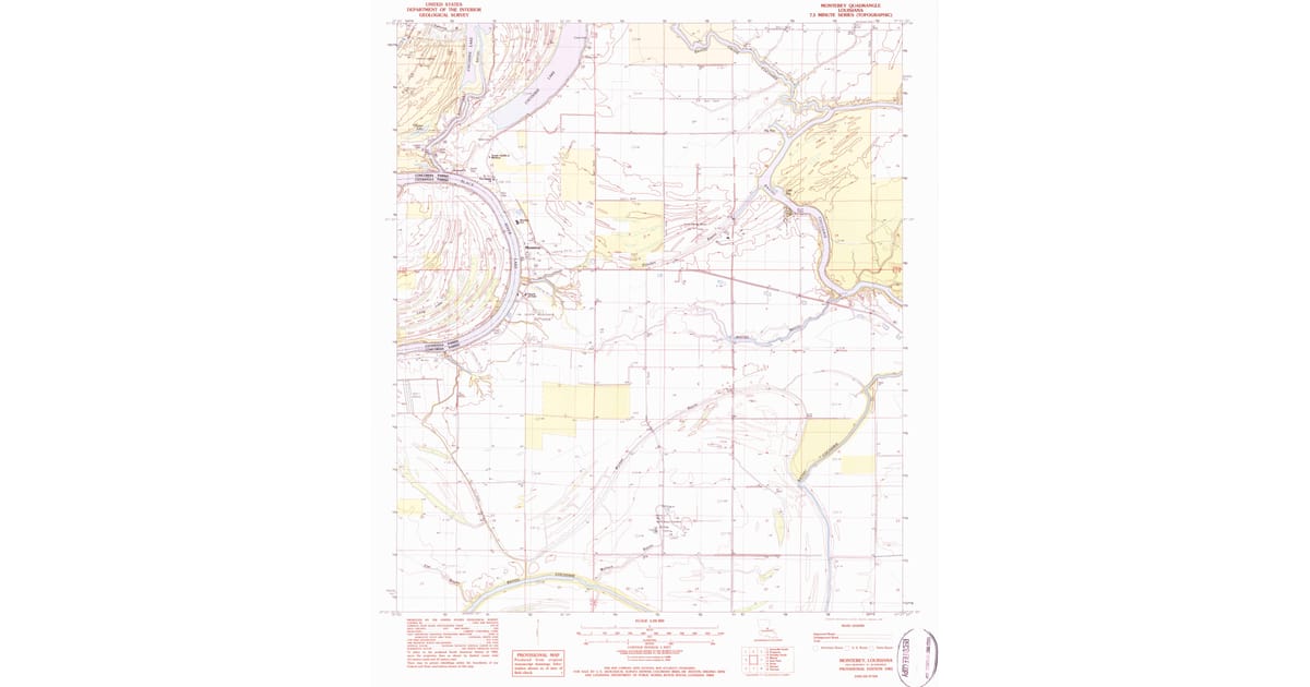 1983 Map of Monterey, LA — High-Res | Pastmaps