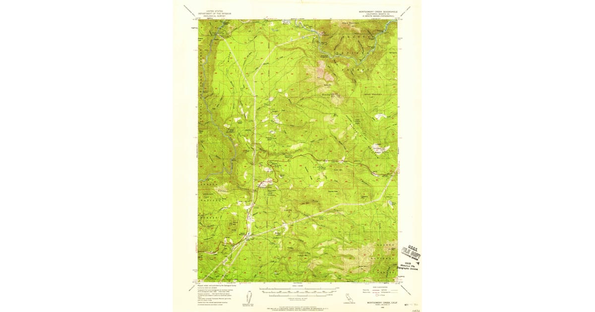 1956 Map of Montgomery Creek, CA — High-Res | Pastmaps