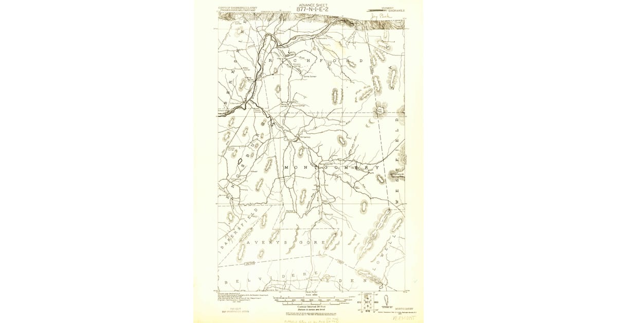 1920 Map of Montgomery, Franklin County, VT — High-Res | Pastmaps