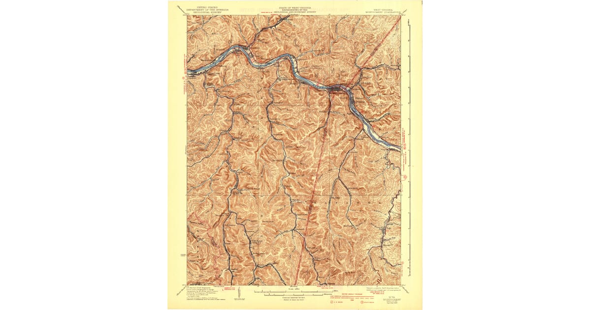 1931 Map of Montgomery, WV — High-Res, 1939 Print | Pastmaps