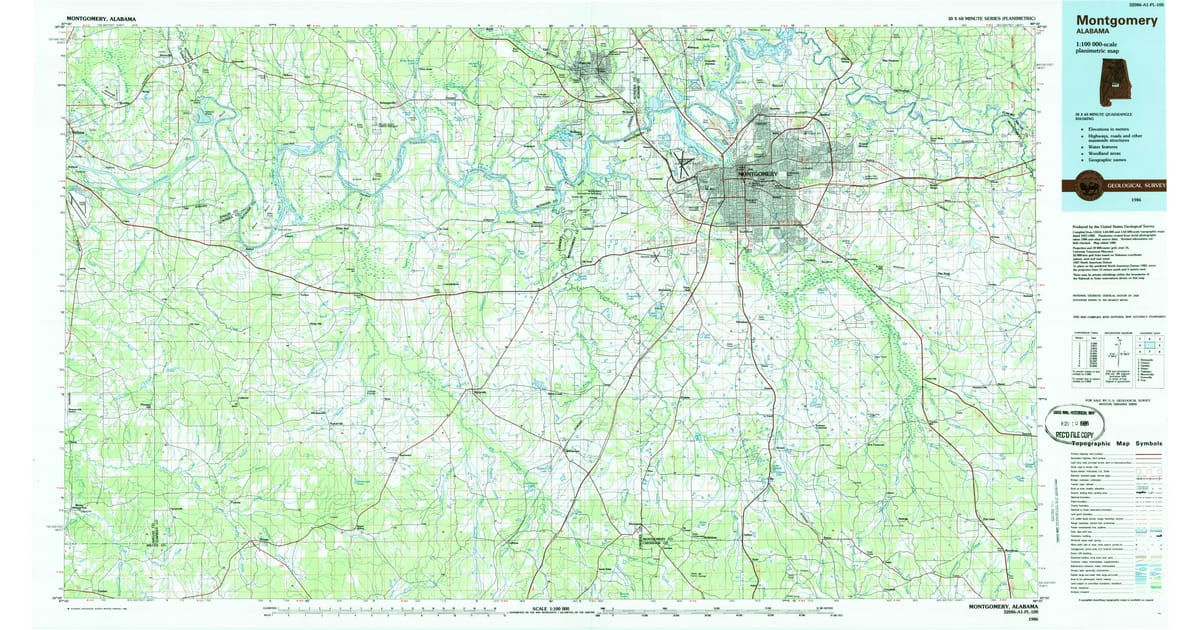 1986 Map of Montgomery, AL — High-Res | Pastmaps