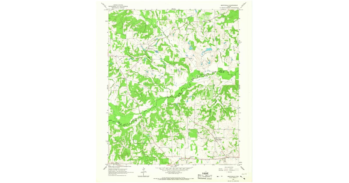 1965 Map of Monticello, Camp County, TX — High-Res | Pastmaps