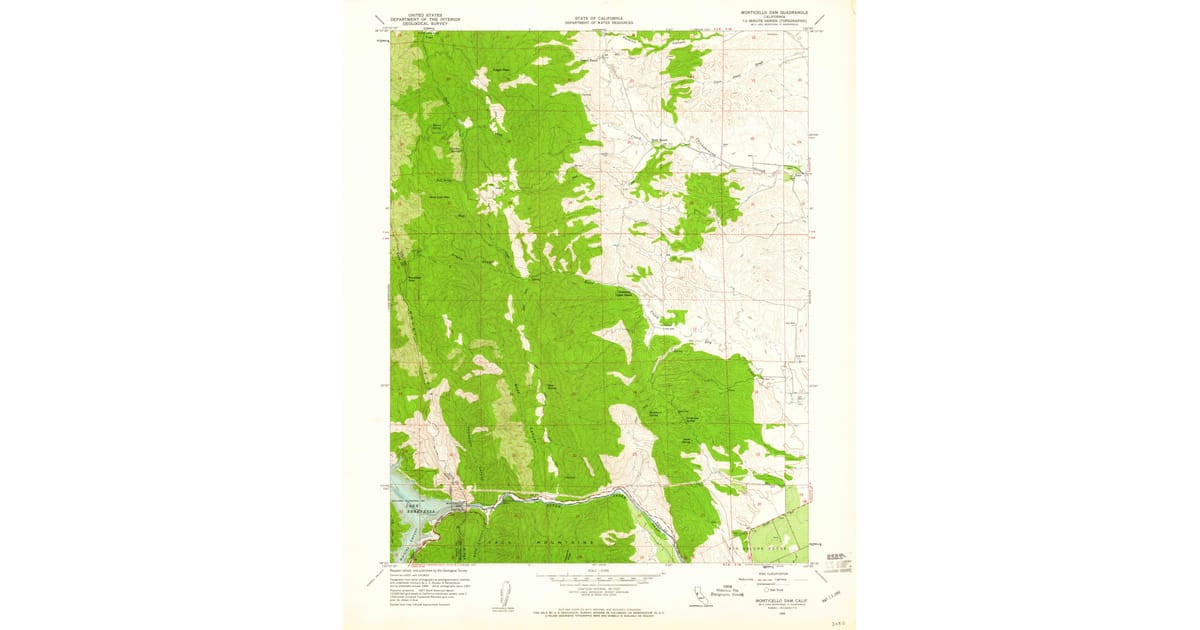 1959 Map of Monticello Dam, Yolo County, CA — High-Res | Pastmaps