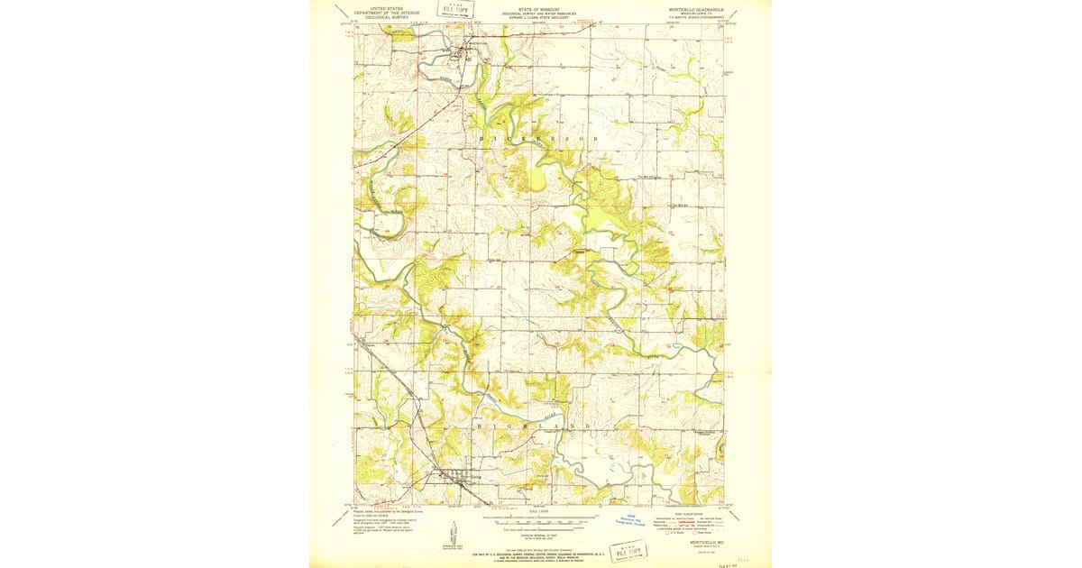 1951 Map of Monticello, MO — High-Res | Pastmaps