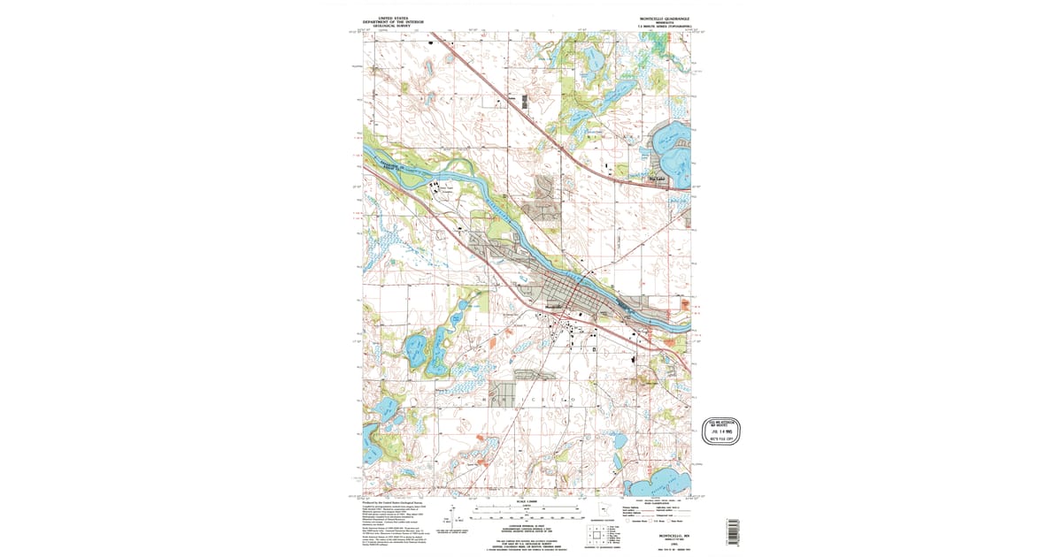 1991 Map of Monticello, MN — High-Res | Pastmaps