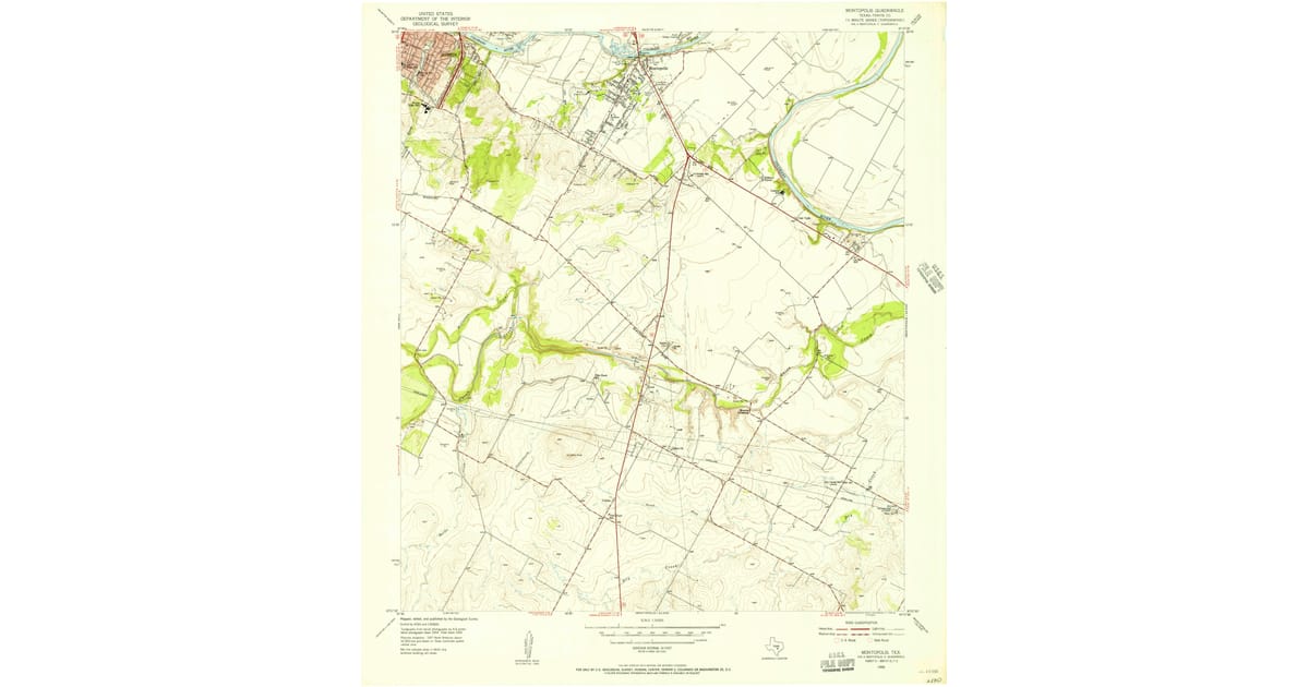 1955 Map of Montopolis, Travis County, TX — High-Res | Pastmaps