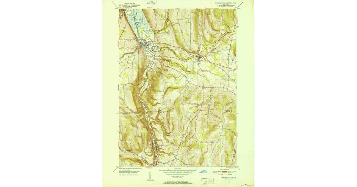 1950 Map of Montour Falls, NY — High-Res | Pastmaps