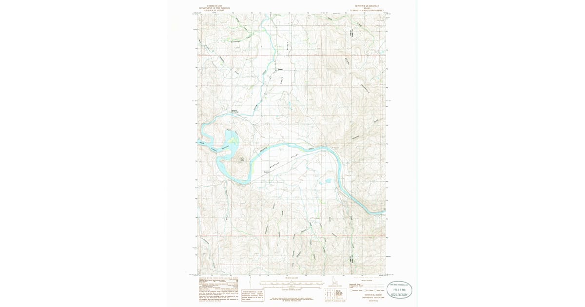 1985 Map of Montour, Gem County, ID — High-Res | Pastmaps