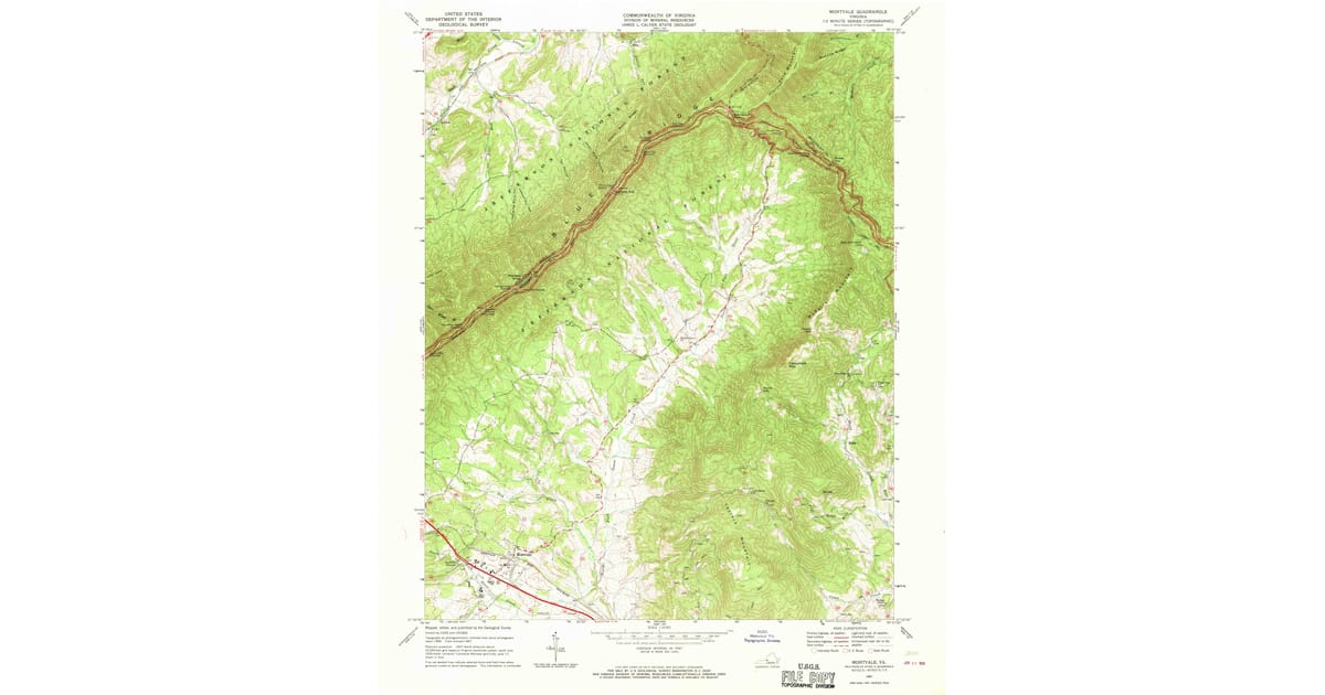 1967 Map of Montvale, VA — High-Res | Pastmaps