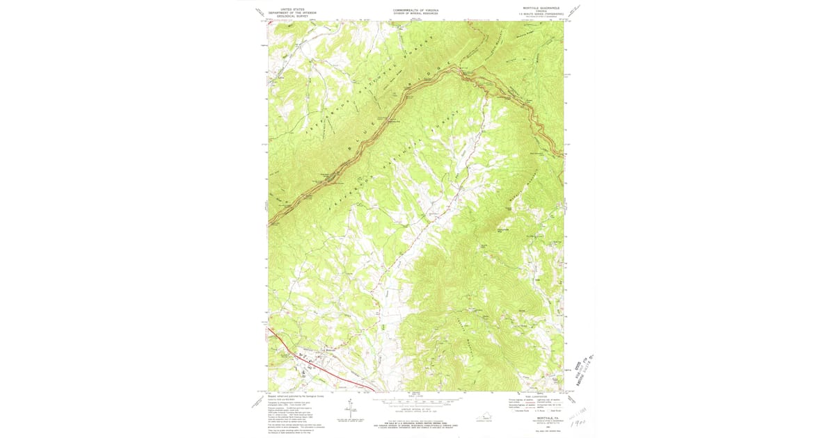 1967 Map of Montvale, VA — High-Res, 1981 Print | Pastmaps