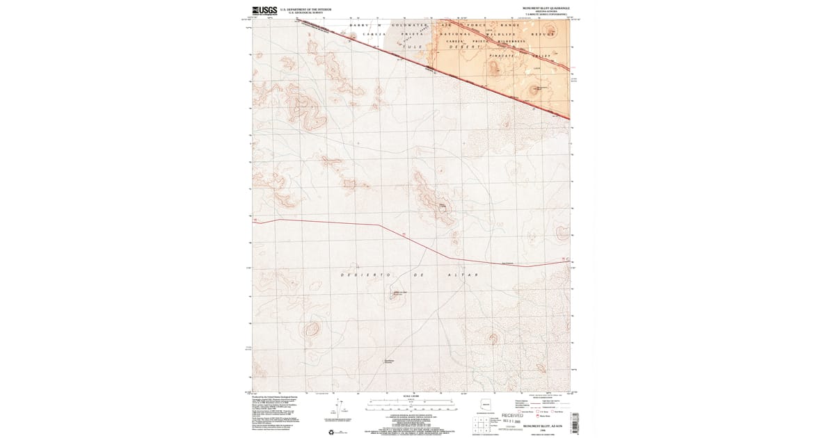 1996 Map of Monument Bluff, Yuma County, AZ — High-Res | Pastmaps