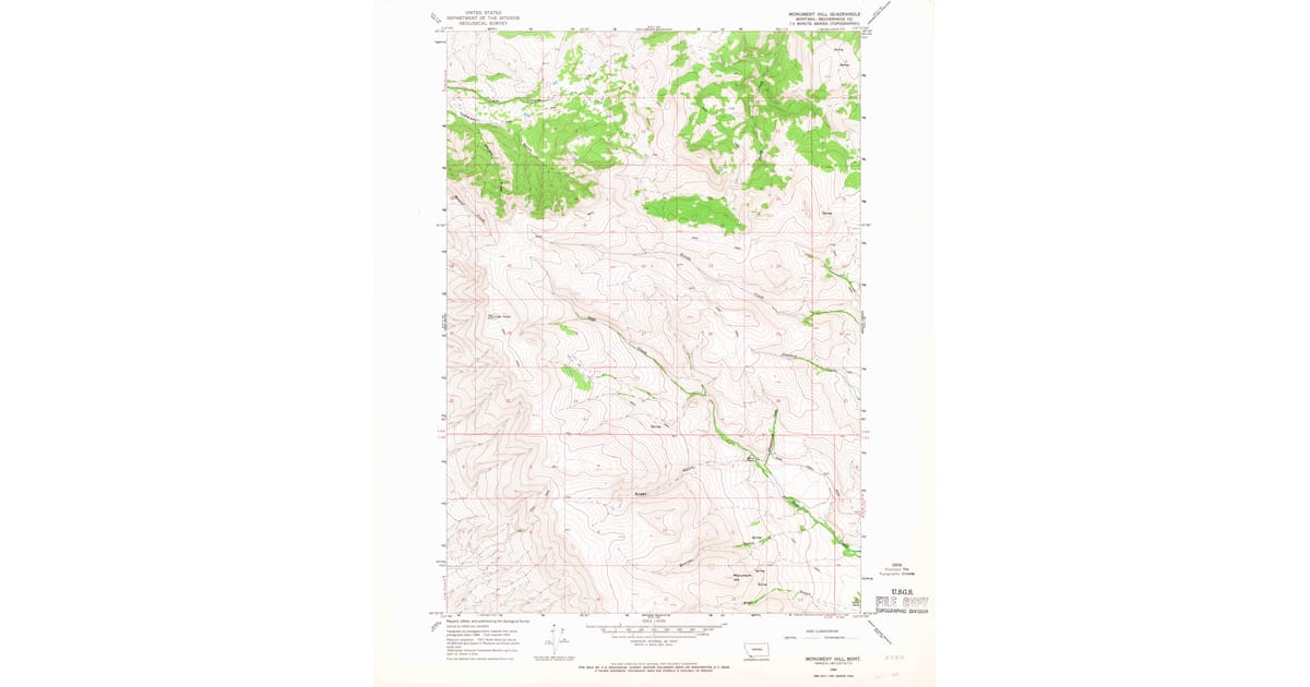 1965 Map of Monument Hill, Beaverhead County, MT — High-Res | Pastmaps