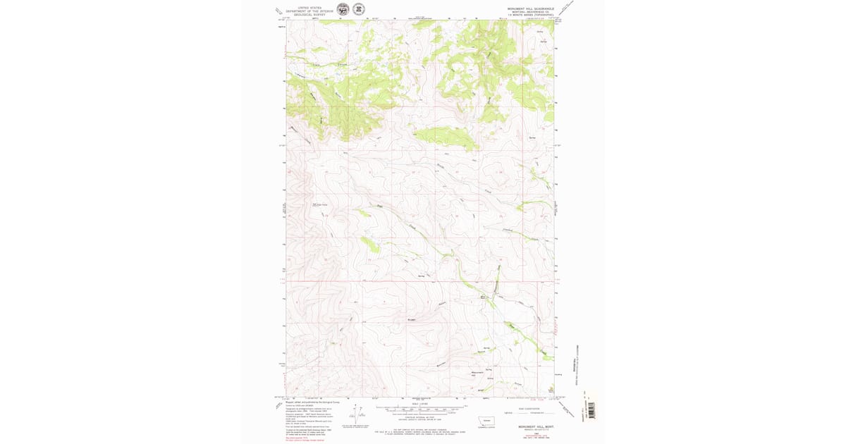 1976 Map of Monument Hill, Beaverhead County, MT — High-Res | Pastmaps