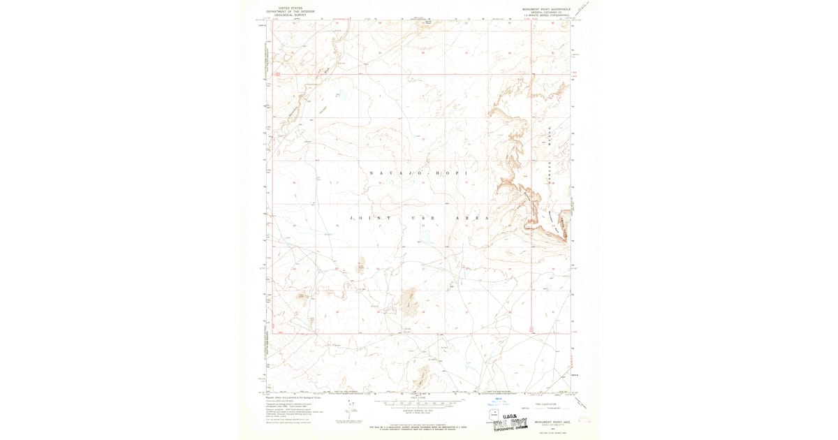 1967 Map of Monument Point, Coconino County, AZ — High-Res | Pastmaps