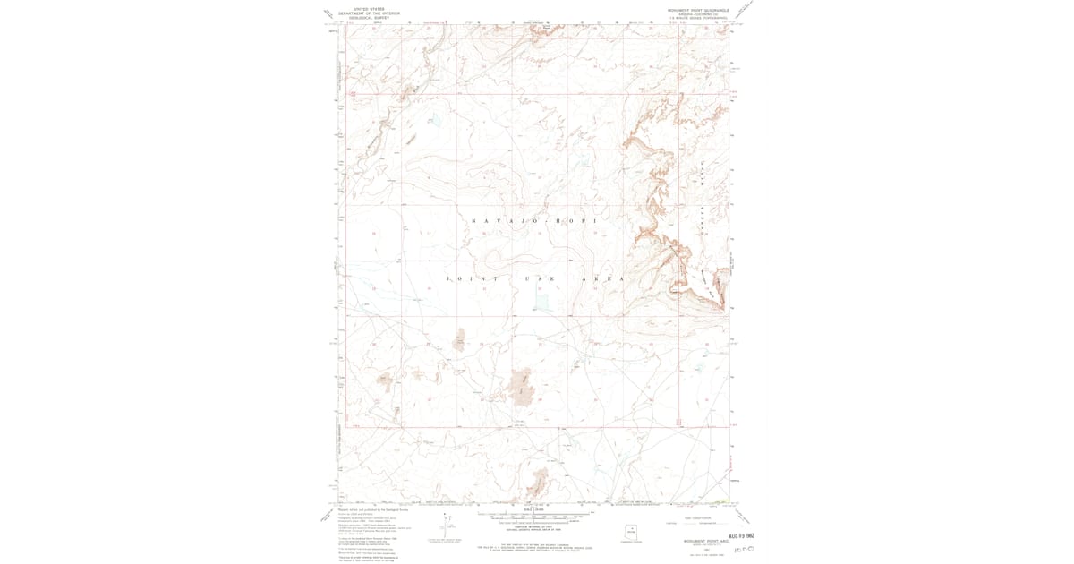 1967 Map of Monument Point, Coconino County, AZ — High-Res, 1981 Print ...