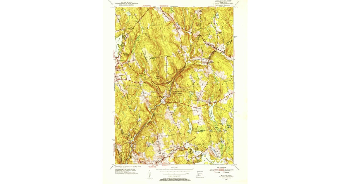 1952 Map of Moodus, CT — High-Res | Pastmaps